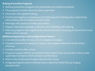 Programs to Treat and Prevent School Violence | PPTX | Parenting ...