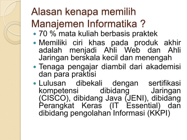 Program studi manajemen informatika | PPT