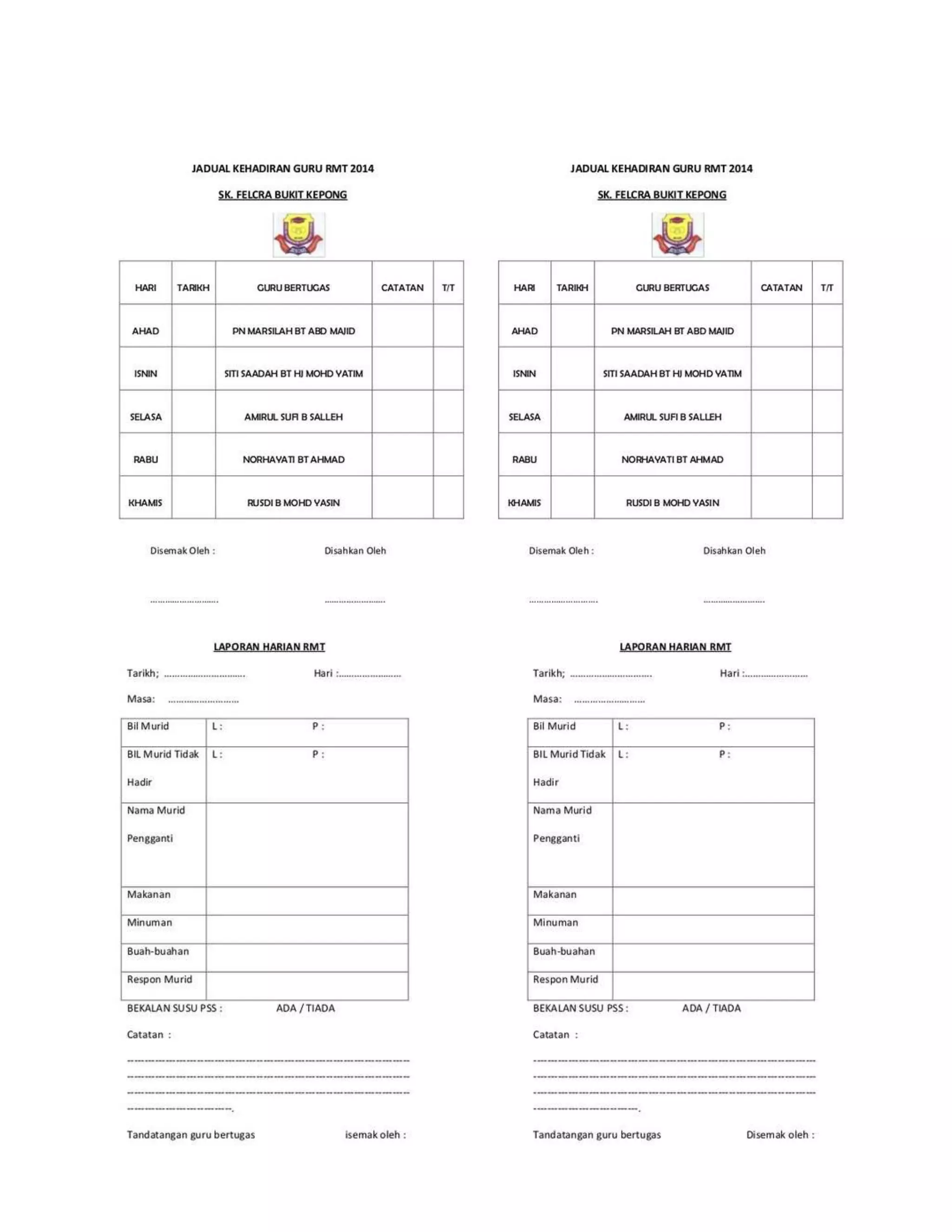Program susu sekolah | DOCX
