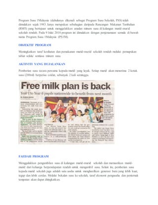 Program susu sekolah | DOCX