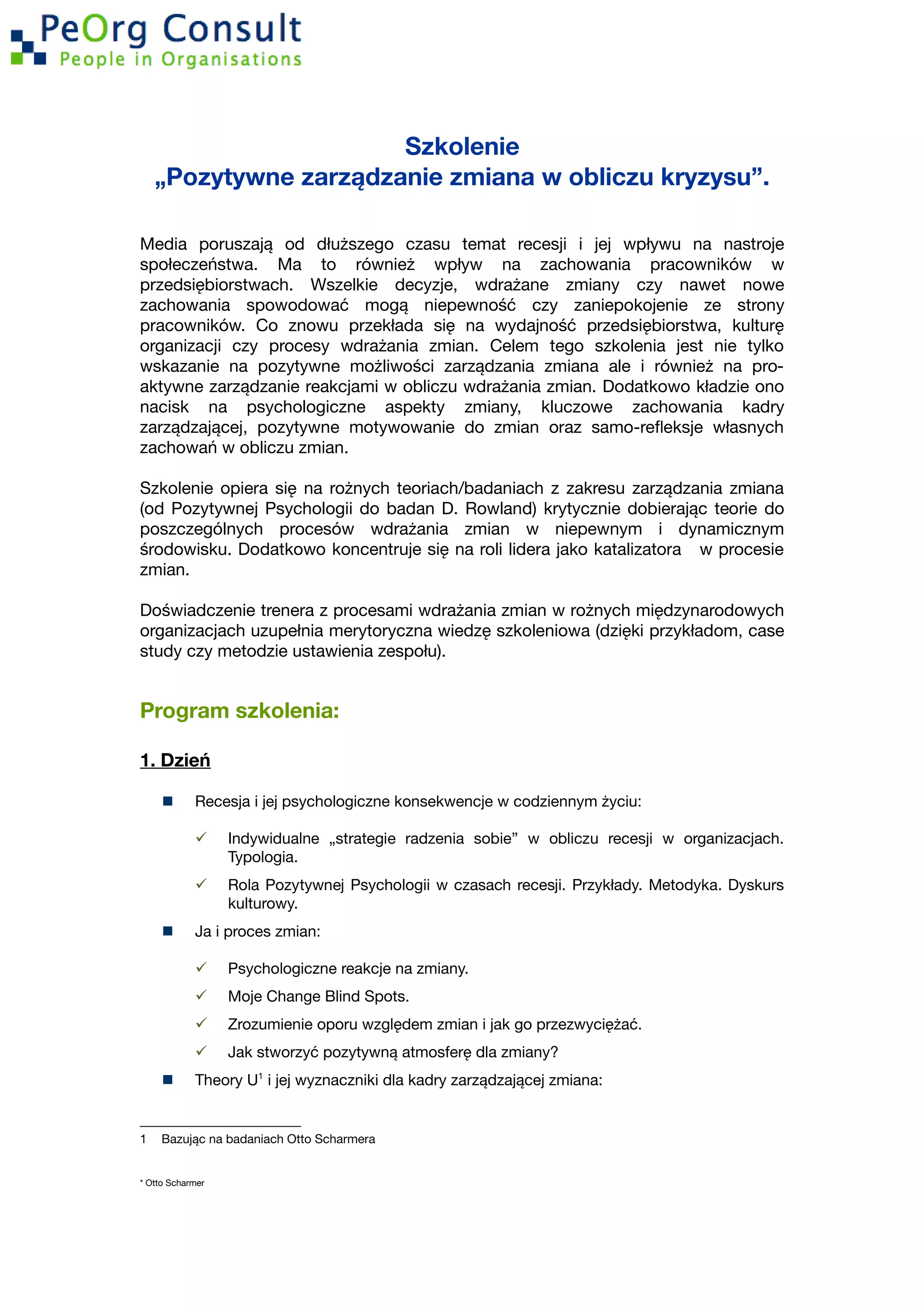 Program szkolenia zmiana | PDF Program szkolenia zmiana | PDF