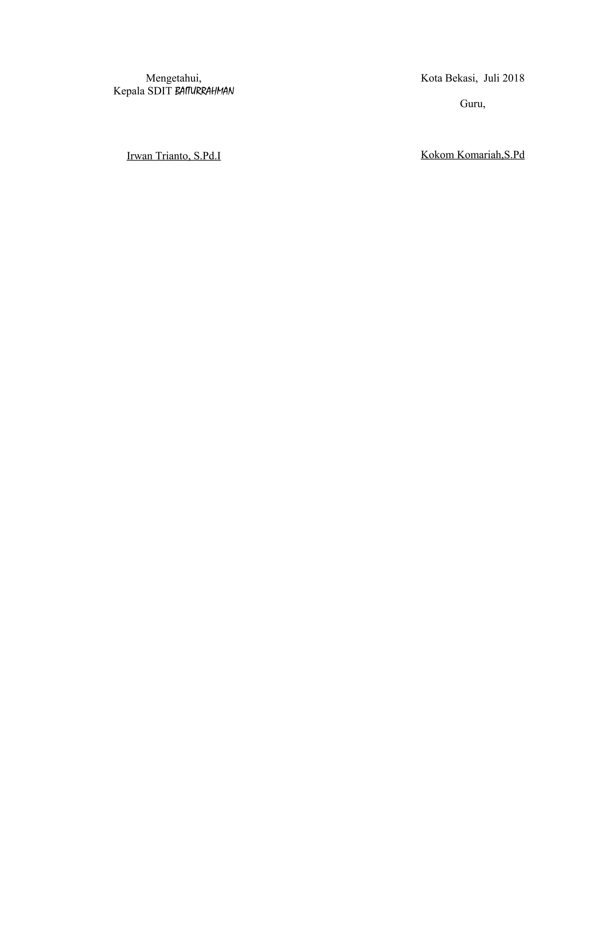 Program Tahunan kelas 2 SD PAI | DOC