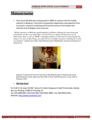 Program tone excel | PDF