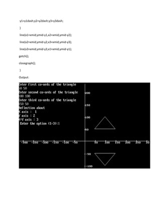 Program to reflecta triangle | PDF