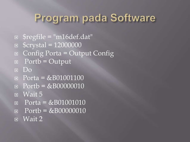 Program Traffic Light Menggunakan Software Bascom Avr Ppt