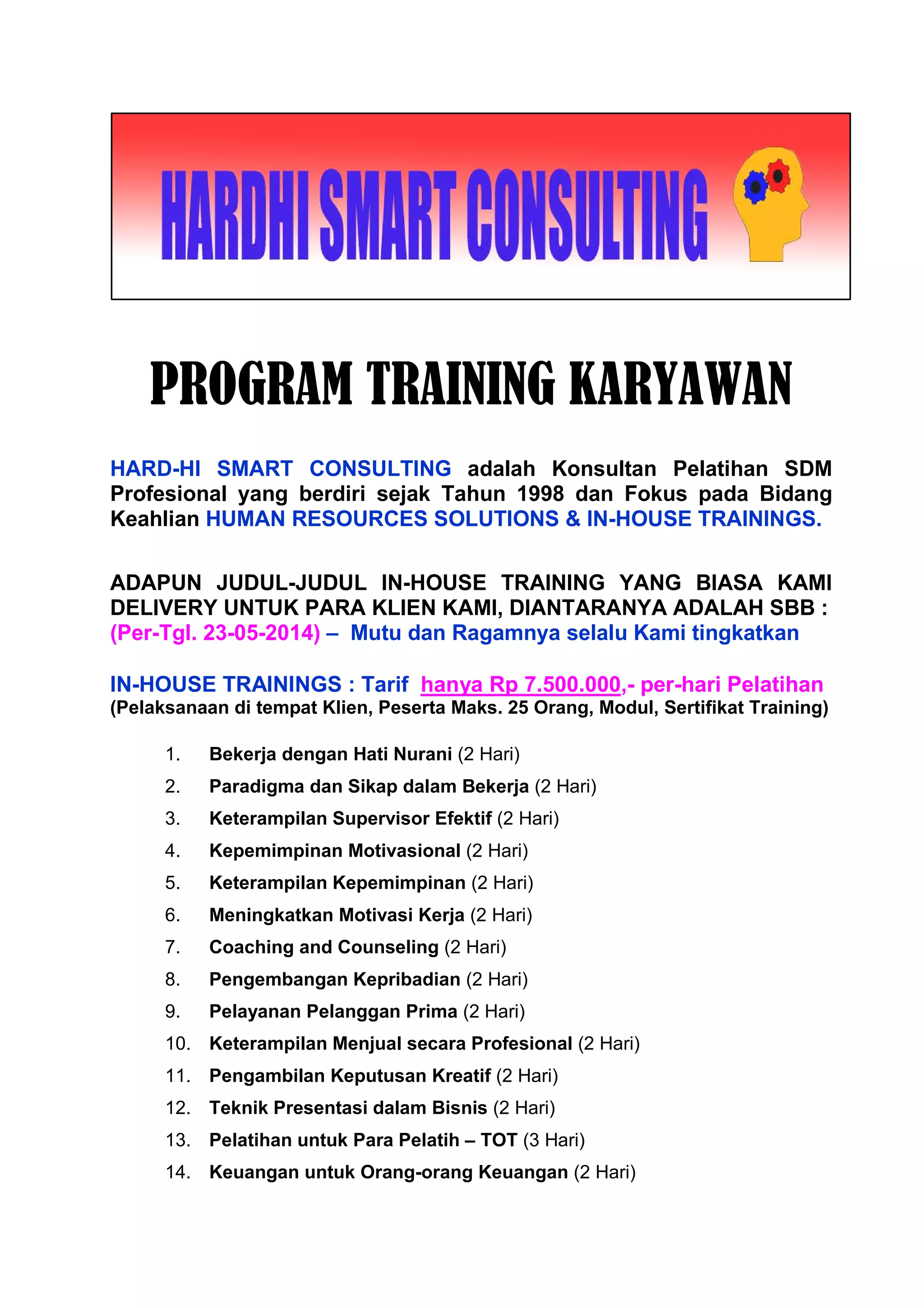 Konsultan Training Karyawan | PDF
