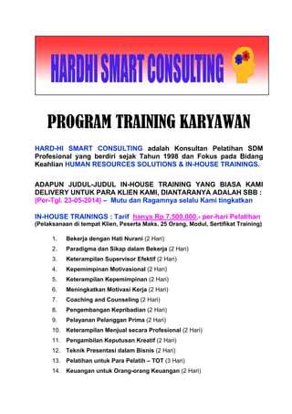 Konsultan Training Karyawan | PDF