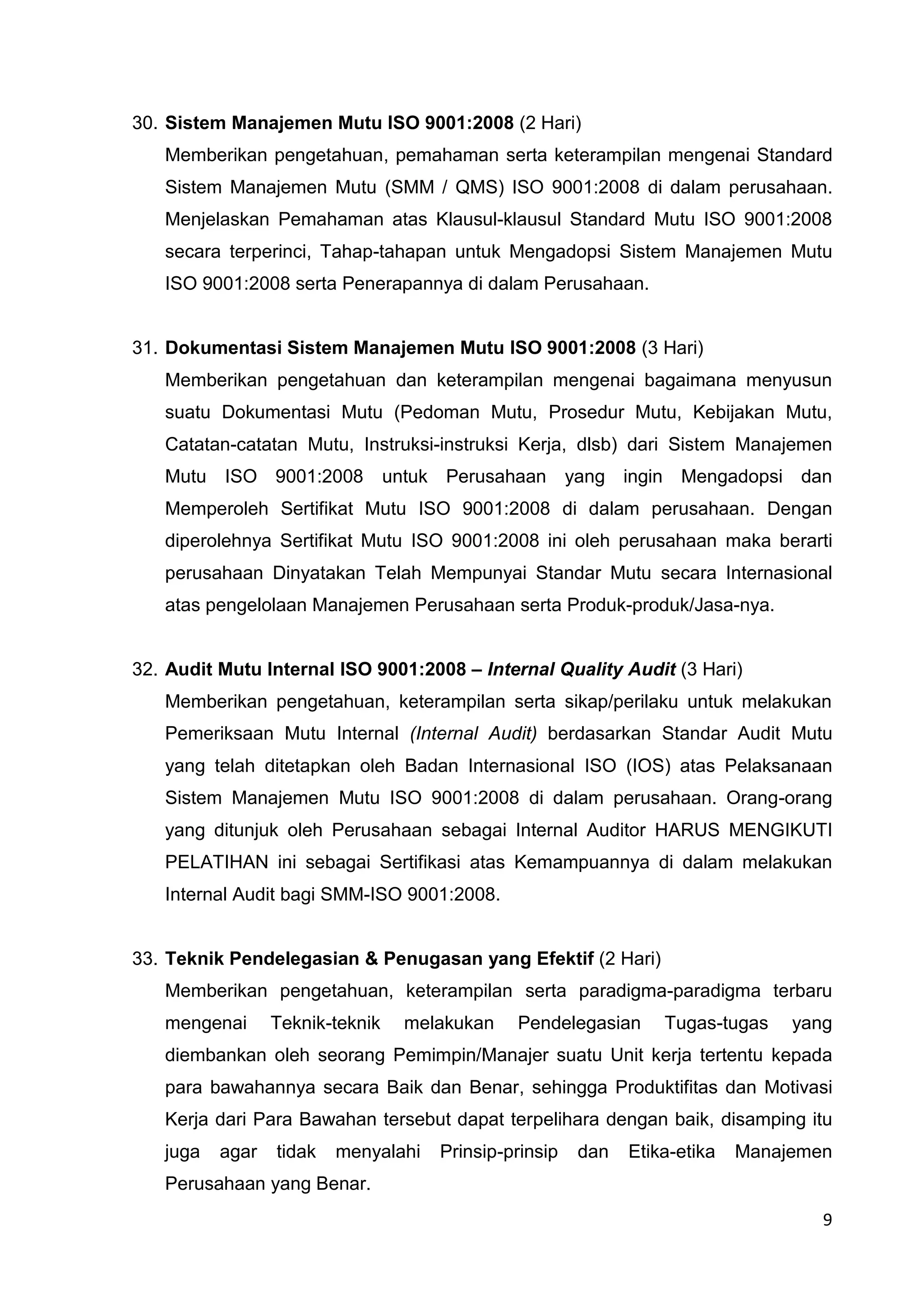 Konsultan SDM dan Pelatihan SDM | PDF