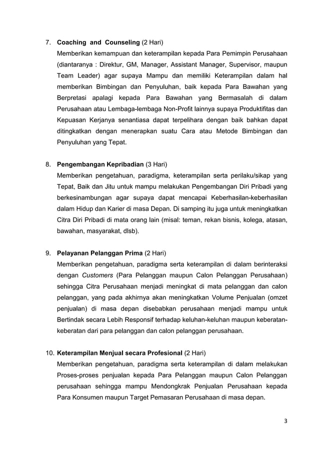 Konsultan SDM dan Pelatihan SDM | PDF
