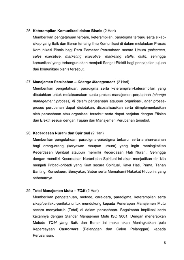 Konsultan SDM dan Pelatihan SDM | PDF