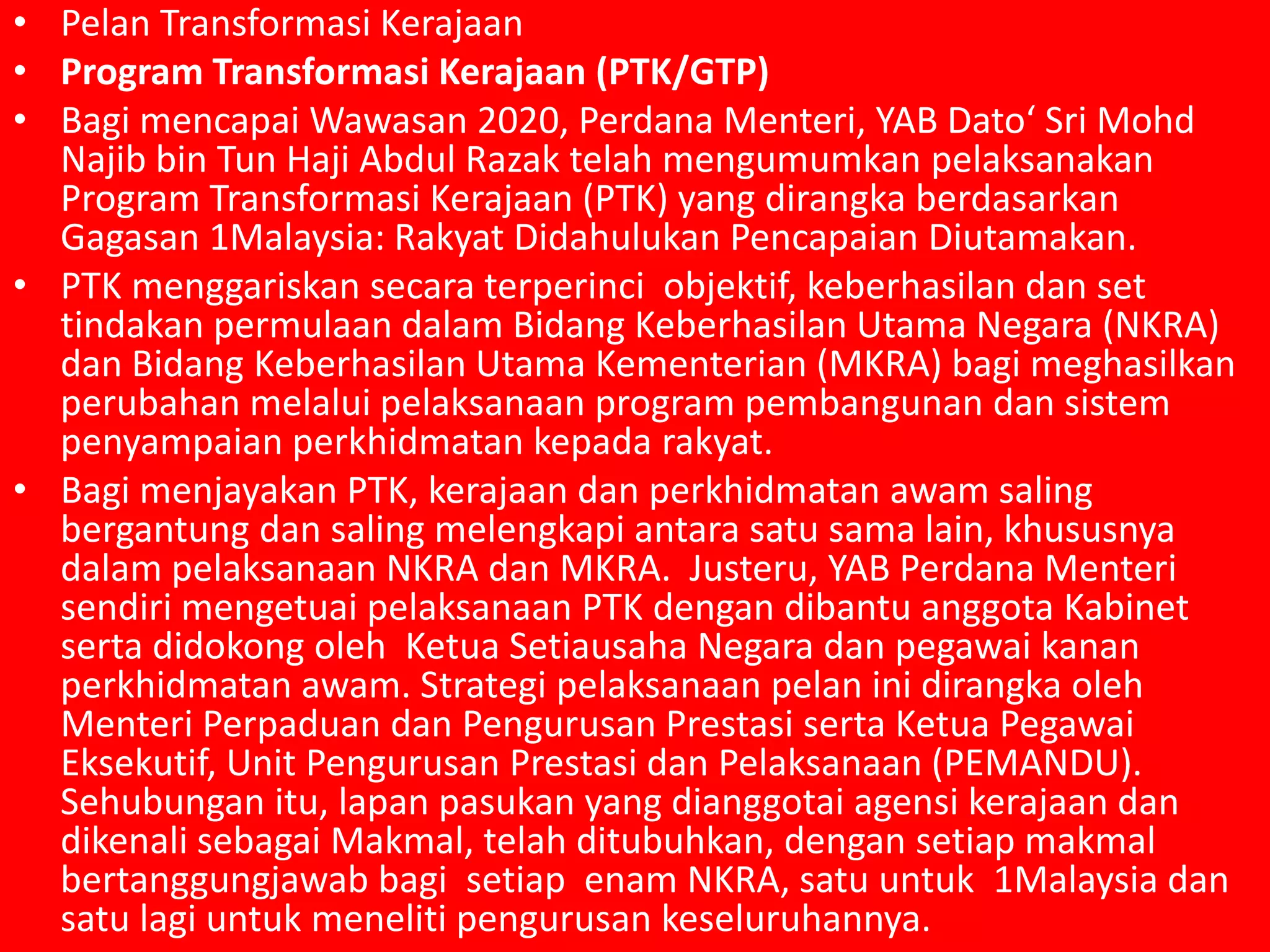 Program Transformasi Kerajaan | PPTX