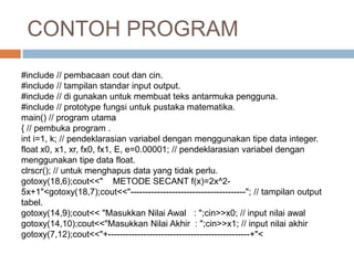 Program turunan numerik | PPTX