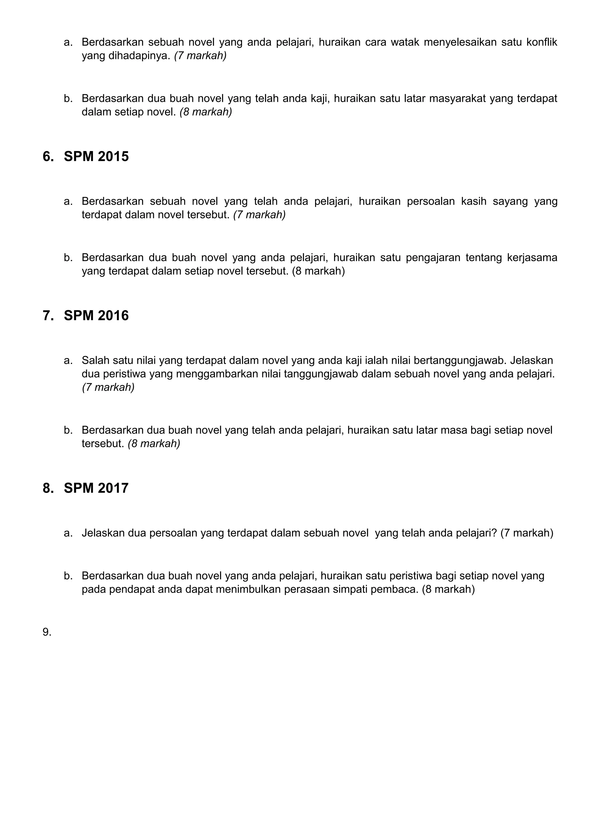 Program ulangkaji intensif spm 2018 novel | DOC