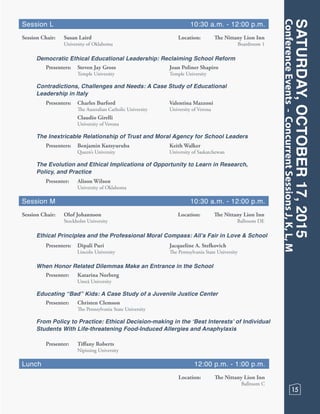 2015 CSLEE Values and Leadership Conference Program | PDF