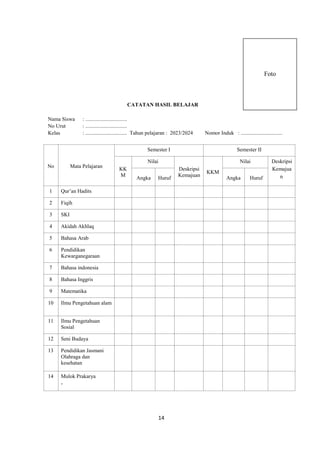 PROGRAM WALI KELAS TAHUN PELAJARAN 2023 2024 | DOCX