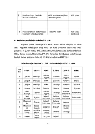 PROGRAM WALI KELAS TAHUN PELAJARAN 2023 2024 | DOCX