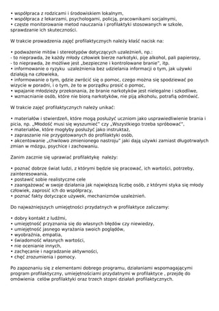 Programy profilaktyczne i przykłady praktycznych rozwiązań w | PDF