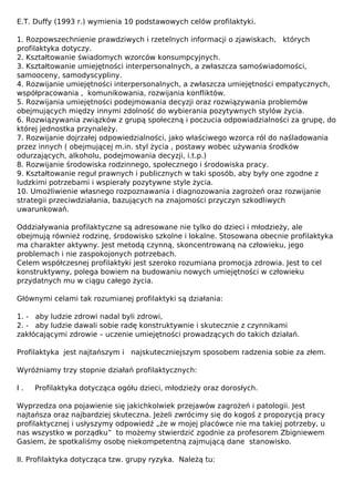 Programy profilaktyczne i przykłady praktycznych rozwiązań w | PDF