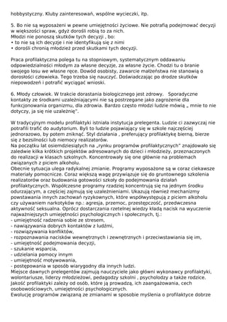 Programy profilaktyczne i przykłady praktycznych rozwiązań w | PDF