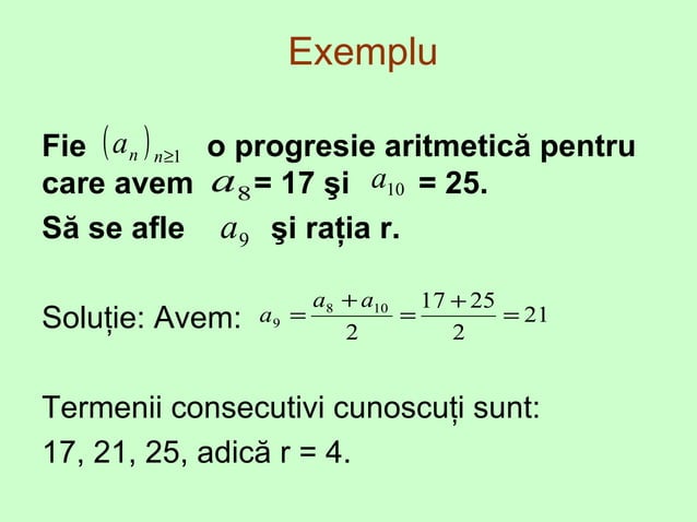 Siruri de numere reale: progresia aritmetica | PPT