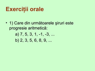 Siruri de numere reale: progresia aritmetica | PPT
