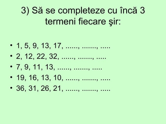 Siruri de numere reale: progresia aritmetica | PPT