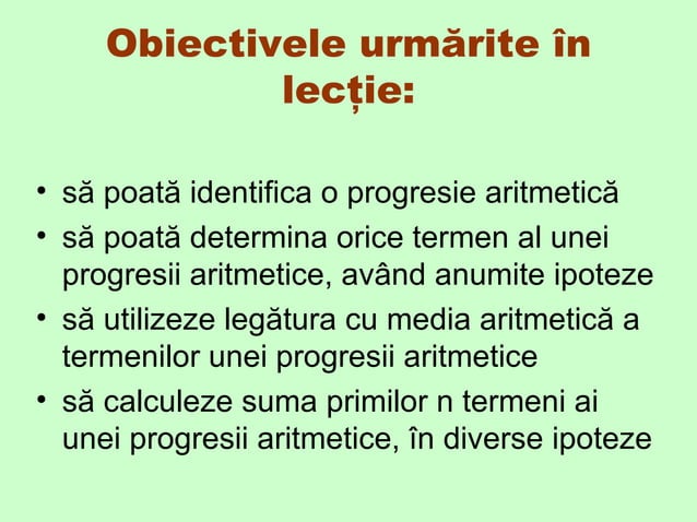 Siruri de numere reale: progresia aritmetica | PPT