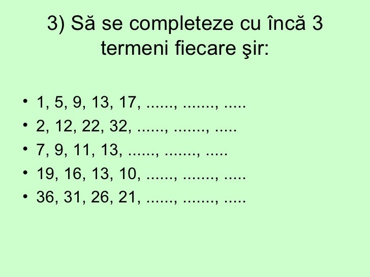 Siruri de numere reale: progresia aritmetica