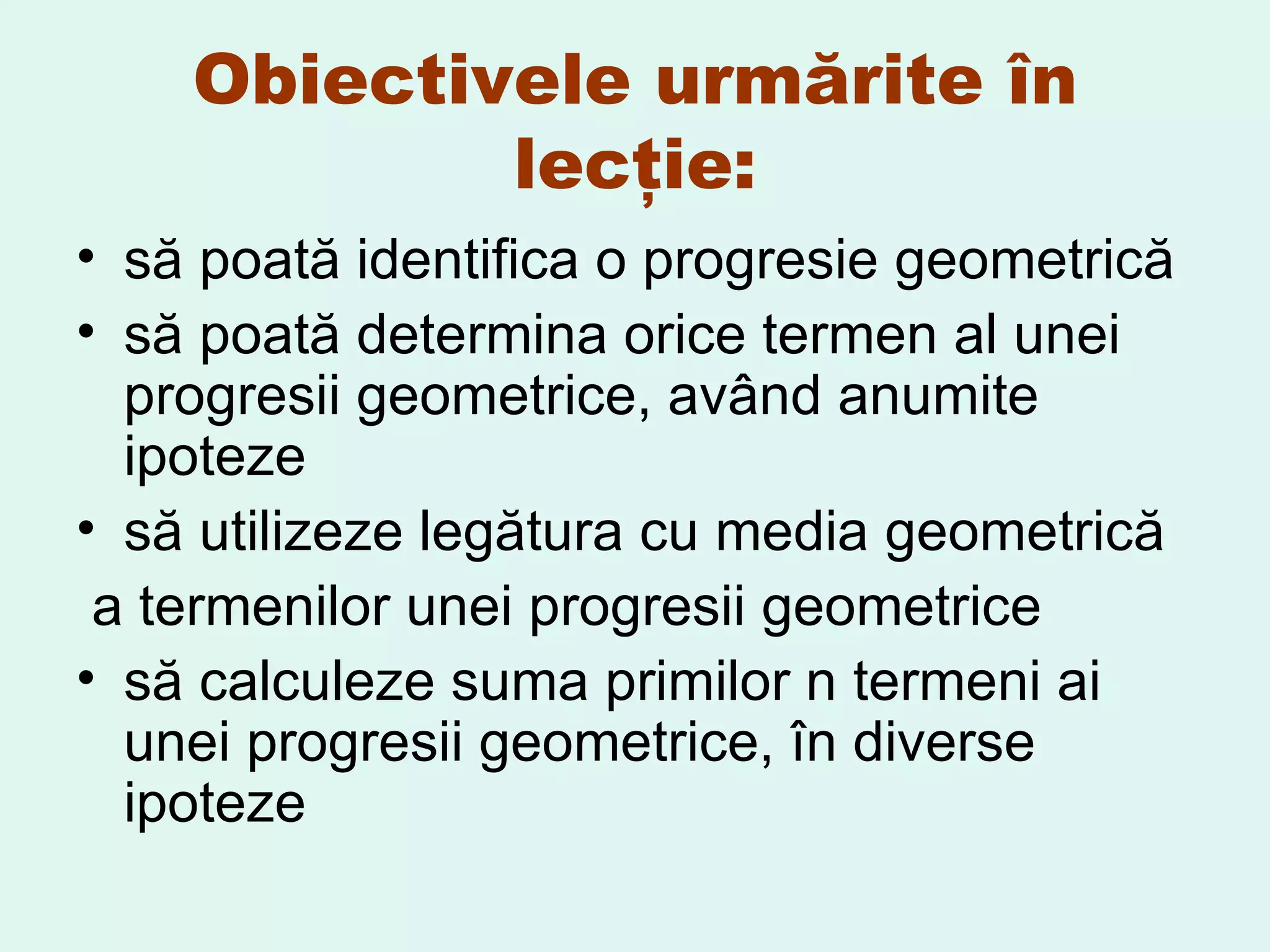 Progresia Geometrica | PPT