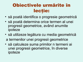 Progresia Geometrica | PPT