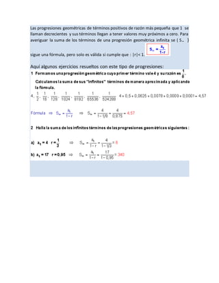Progresión geométrica | DOCX
