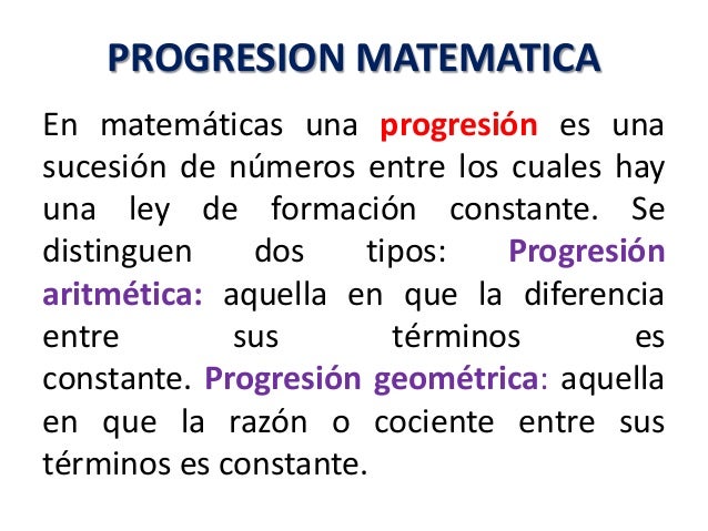 Progresion matematica