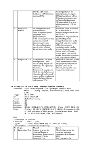 Progres Report Mei Bondowoso | DOC