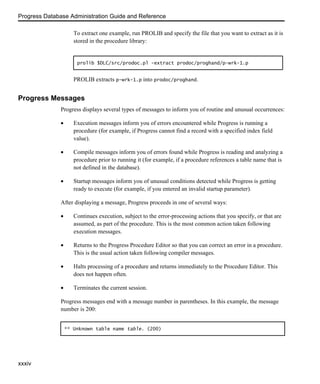 Progress OpenEdge database administration guide and reference | PDF