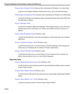 Progress OpenEdge database administration guide and reference | PDF