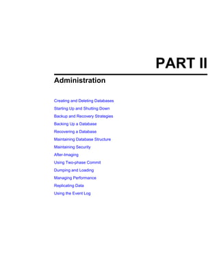Progress OpenEdge database administration guide and reference | PDF