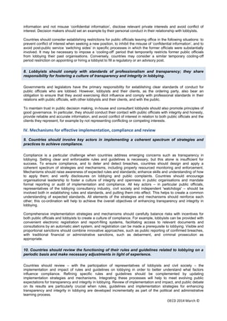 Progress Report on Implementing the OECD Principles for Transparency and Integrity in Lobbying ...