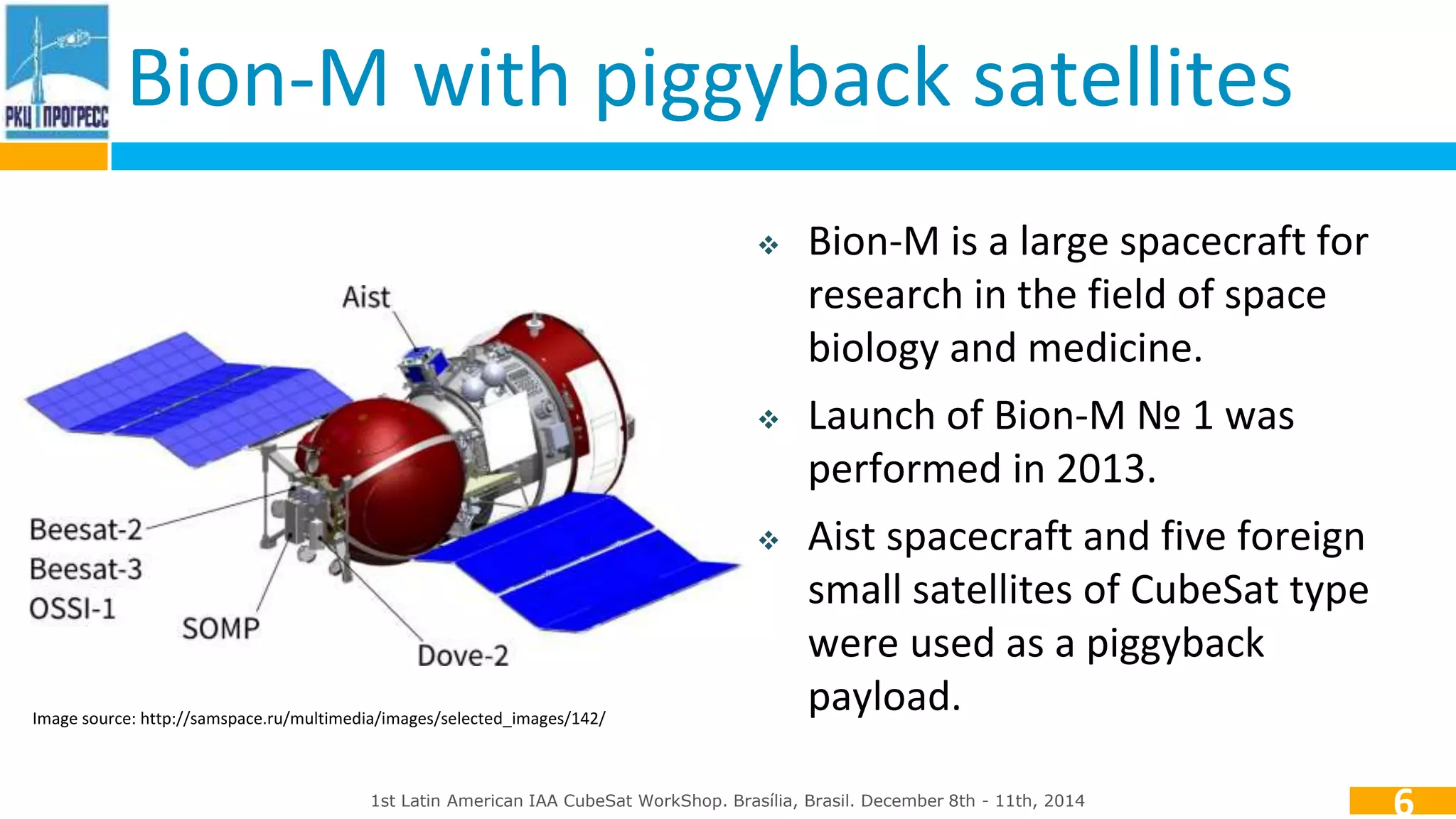 1U-3U+ Cubesat Deployer by JSC SRC "Progress" | PPTX
