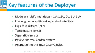 1U-3U+ Cubesat Deployer by JSC SRC "Progress" | PPTX