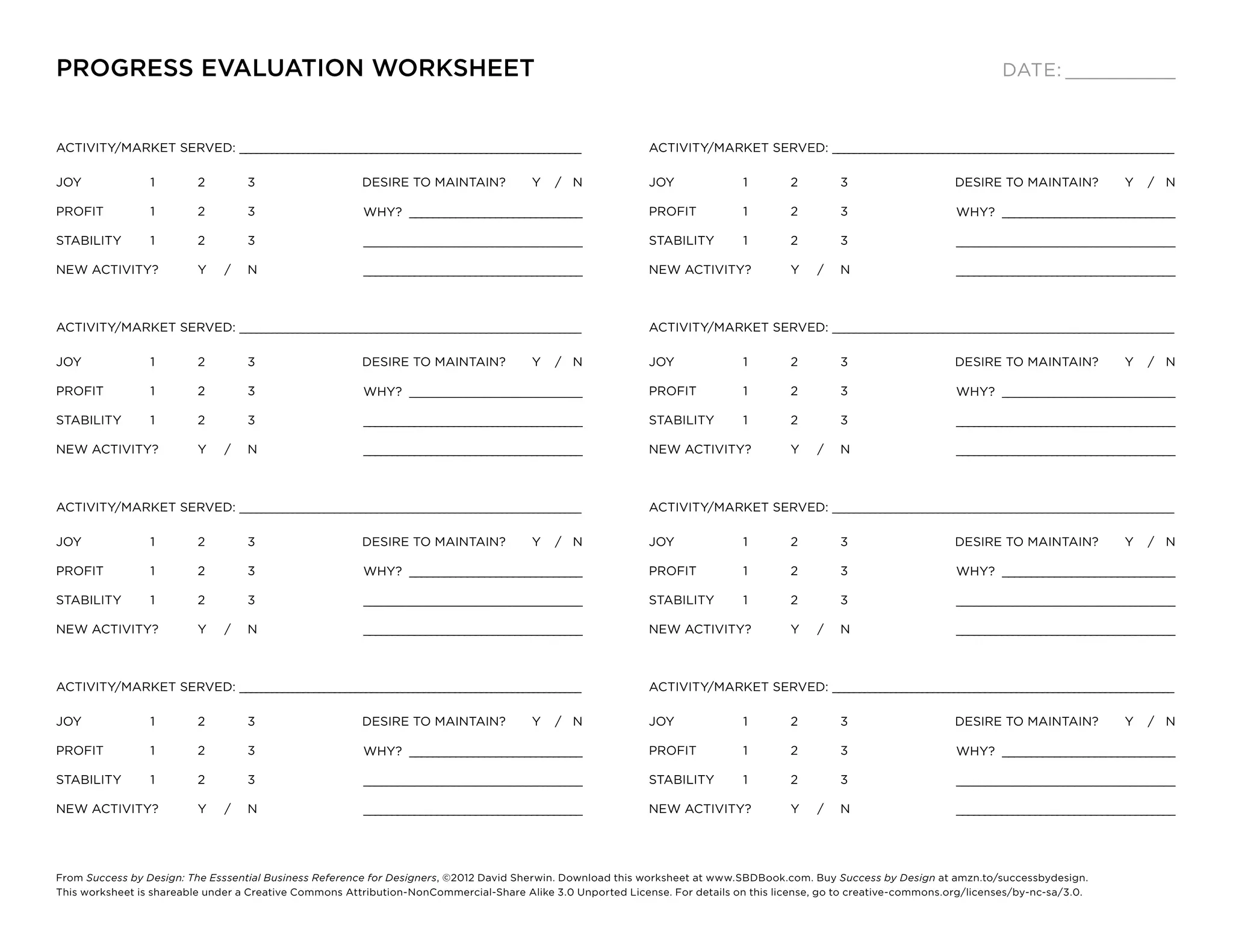 Progress Evaluation Worksheet v1 | PDF