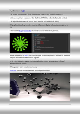 Progress From 2D To 3D Motion Graphics | PDF | 3-D Graphics | Computer Software and Applications