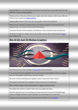 Progress From 2D To 3D Motion Graphics | PDF | 3-D Graphics | Computer ...