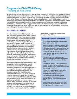 Progress in child well-being | PDF | Parenting | Family and Relationships