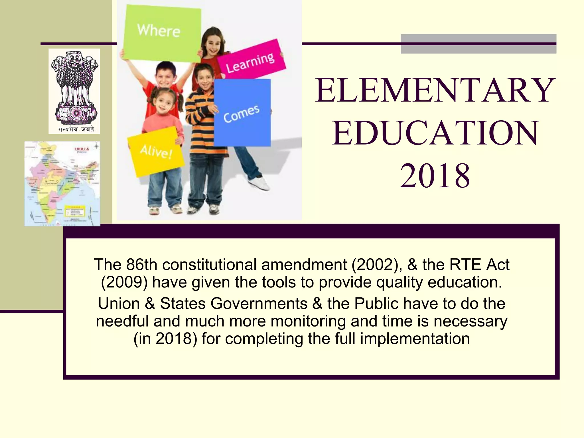 Progress in School Education in India | PPT