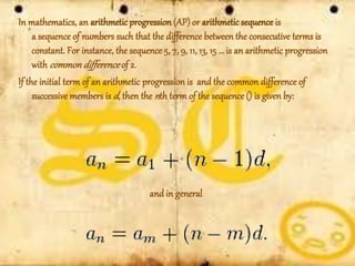 arithmetic progression | PPTX