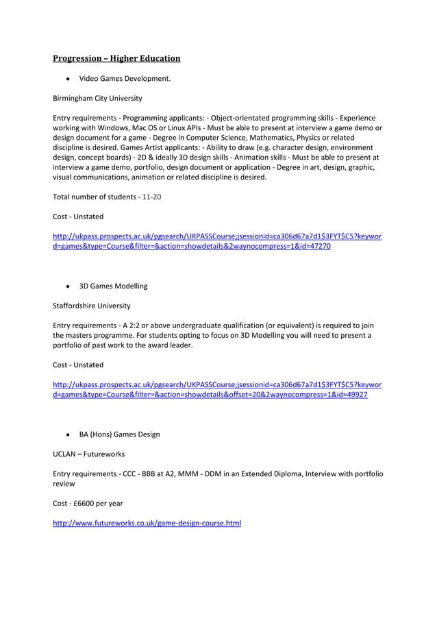 Progression higher education | DOCX
