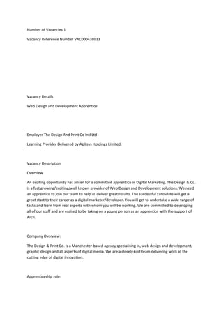 Progression apprenticeship | DOCX | Apprenticeships | Careers