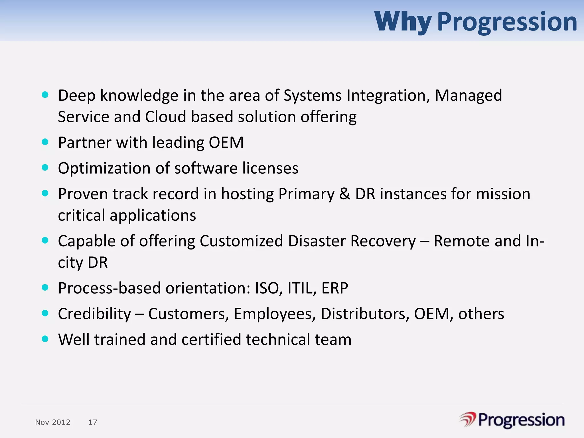 Progression: Disaster Recovery as a Service | PPT