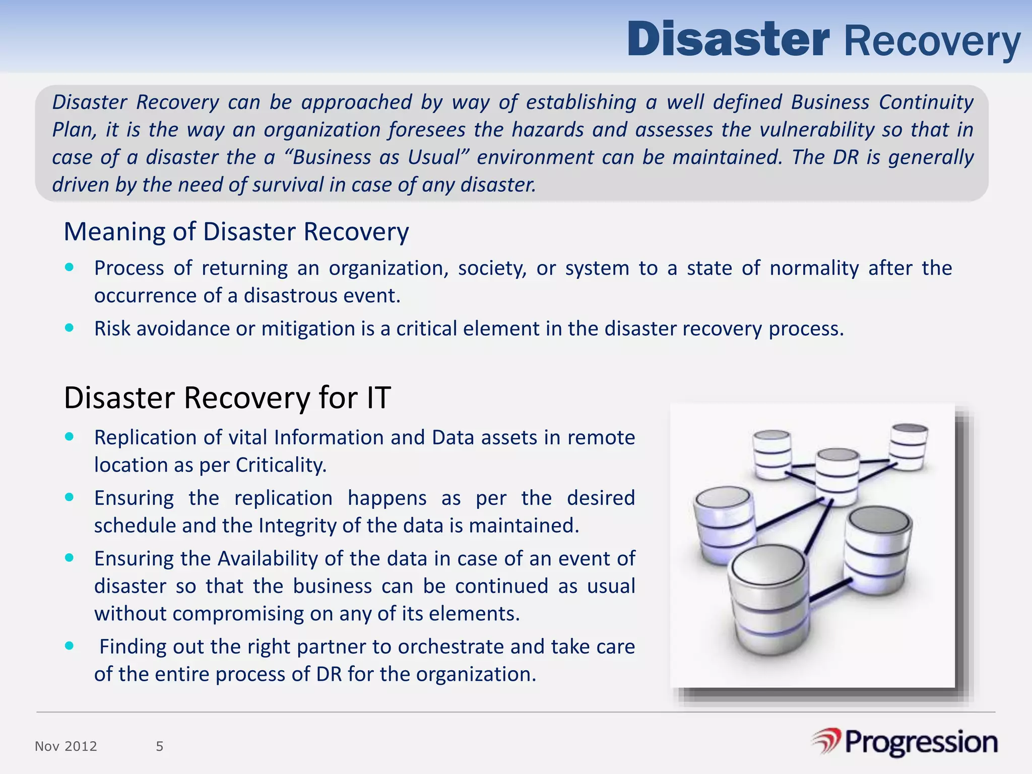 Progression: Disaster Recovery as a Service | PPT