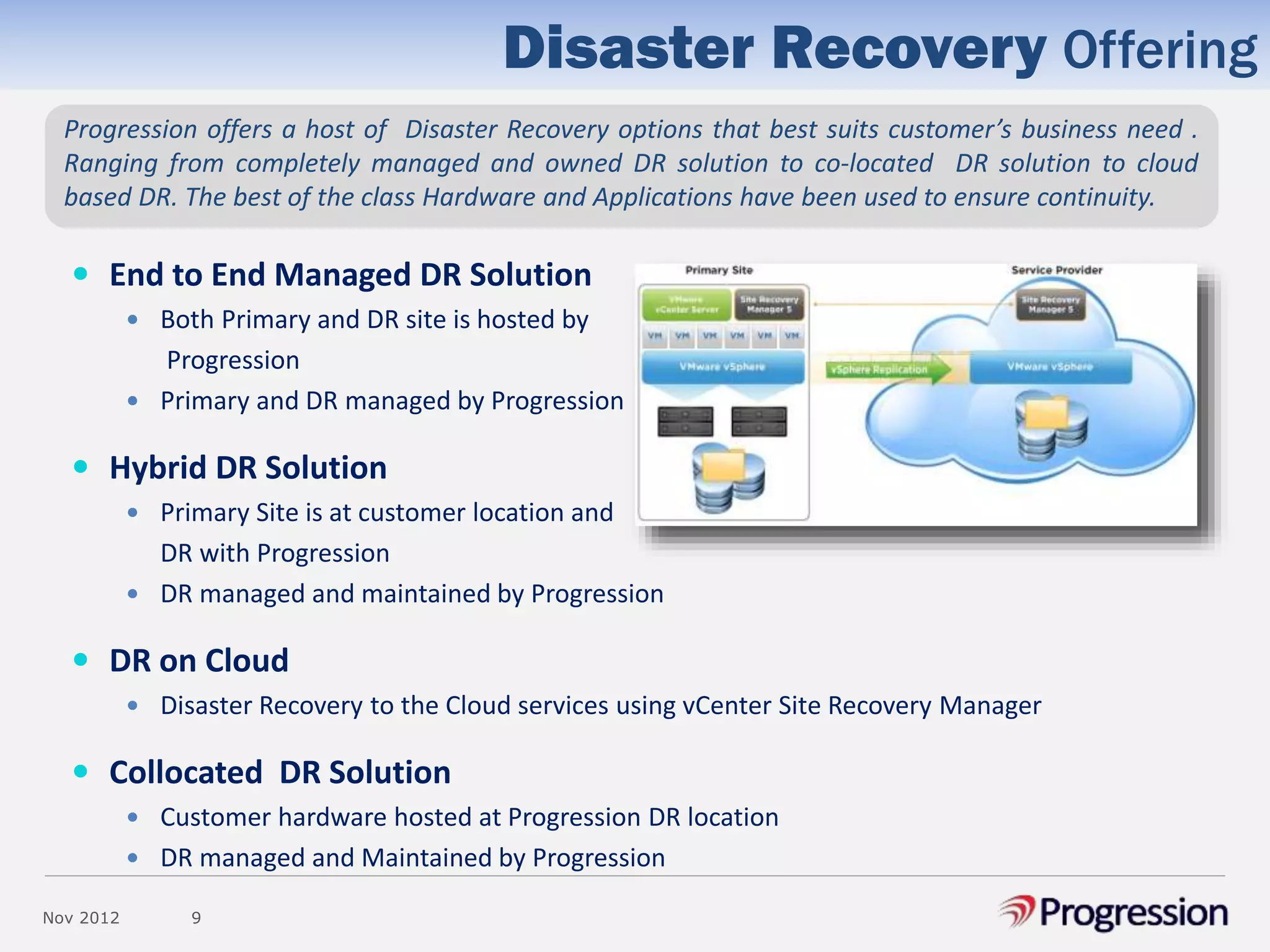 Progression: Disaster Recovery as a Service | PPT